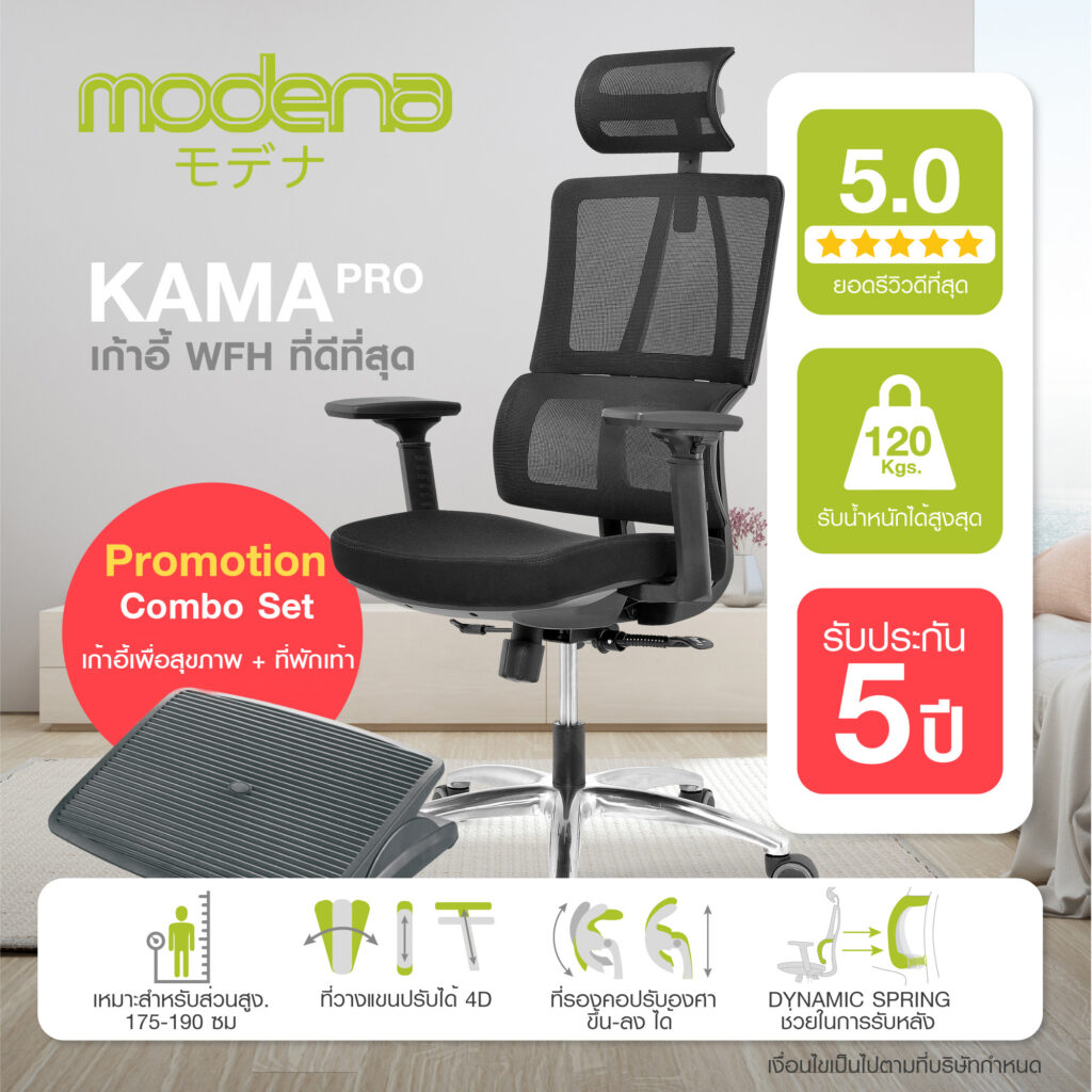 พรีออเดอร์ส่ง 30มค.69 เป็นต้นไป เก้าอี้เพื่อสุขภาพ รุ่น Kama Pro ...